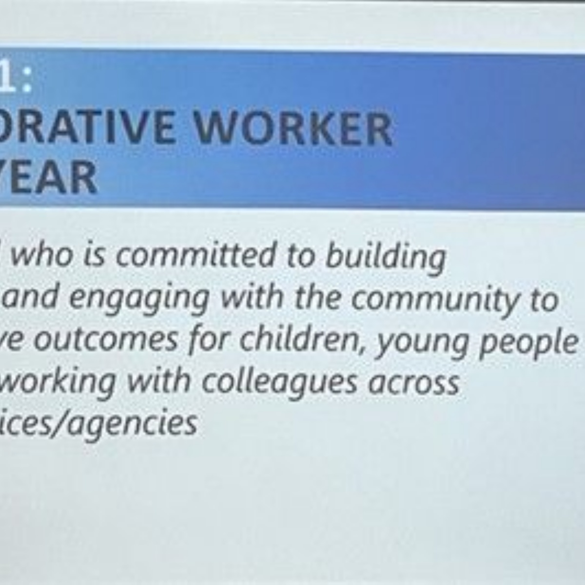 Beechfield School - Collaborative Worker Of the Year